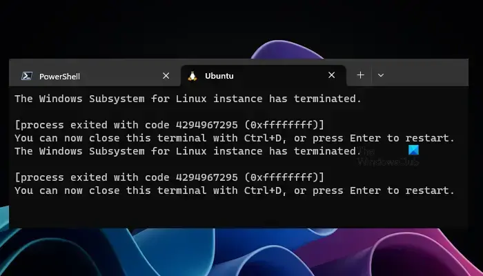 Linux 用 Windows サブシステム インスタンスが終了しました: lasenorahen